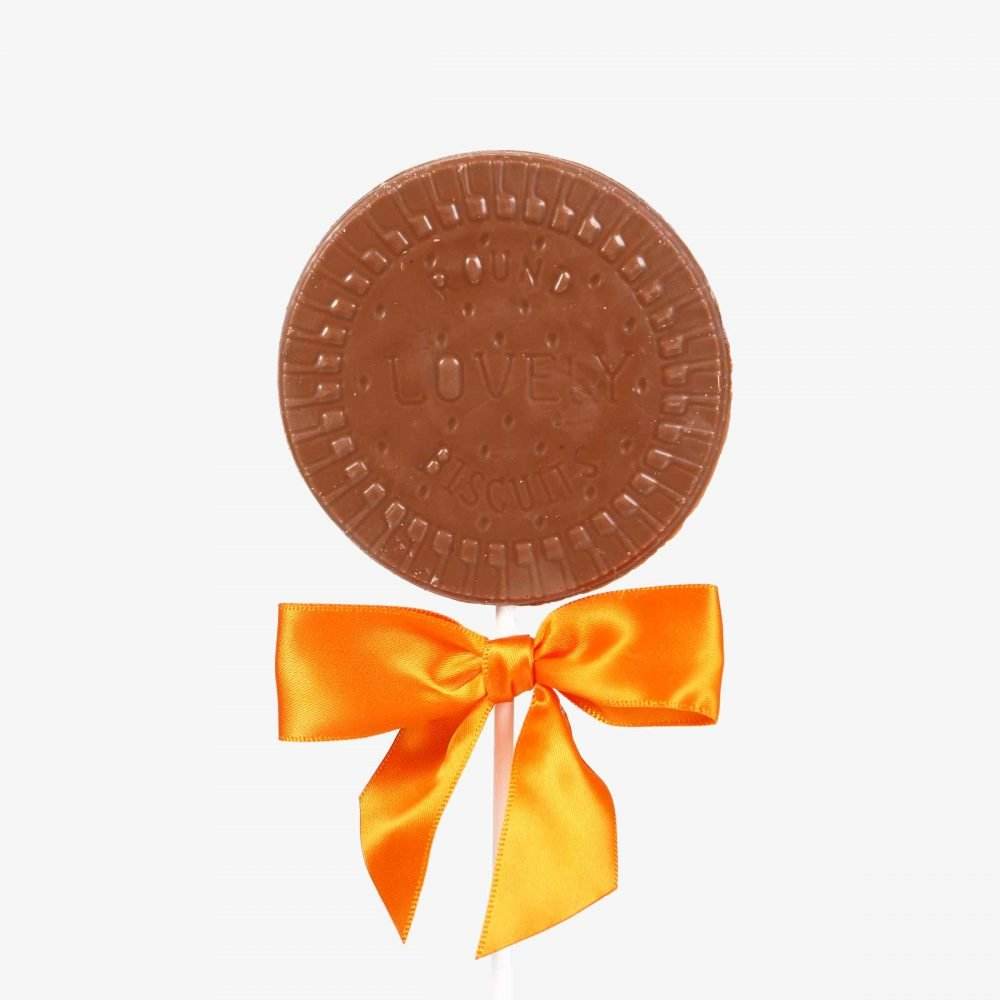 Piruleta de chocolate con forma de Galleta | Bombonería Pons